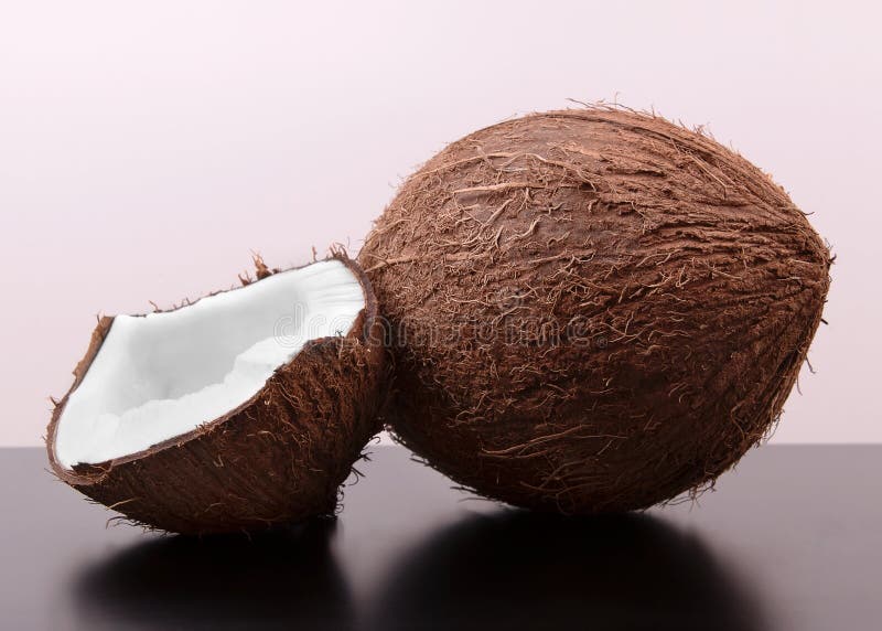 Coconut and Half on the Table Stock Photo - Image of healthy, coconut ...