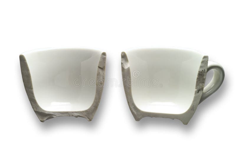 A Broken Coffee Cup and Saucer on a Plate. Generative AI Image. Stock ...