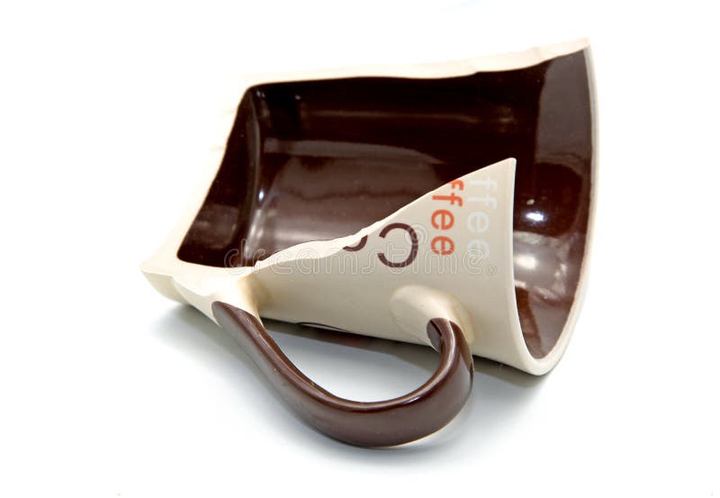 Broken coffee cup stock photo. Image of isolated, atelier - 35815952