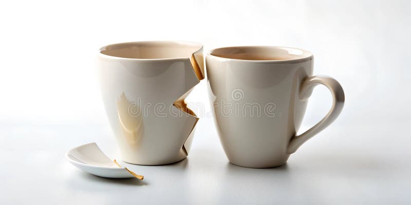 Broken Coffee Mug on White Background Broken Cup Pieces Broken ...