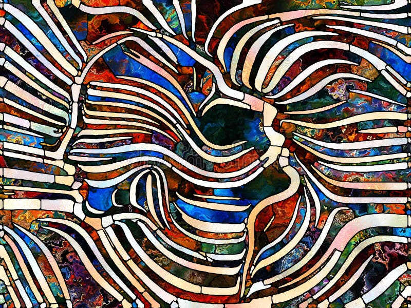 Digital Stained Glass stock illustration. Illustration of rotate ...