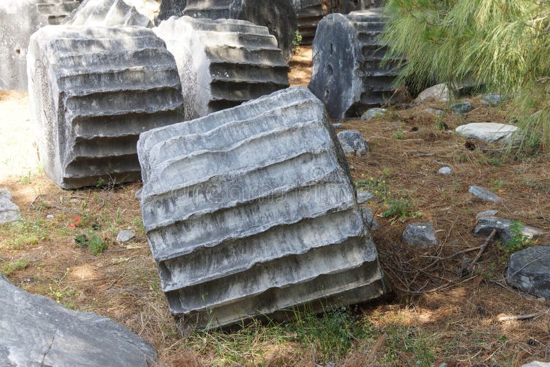 Broken columns stock photo. Image of building, stone - 42611290
