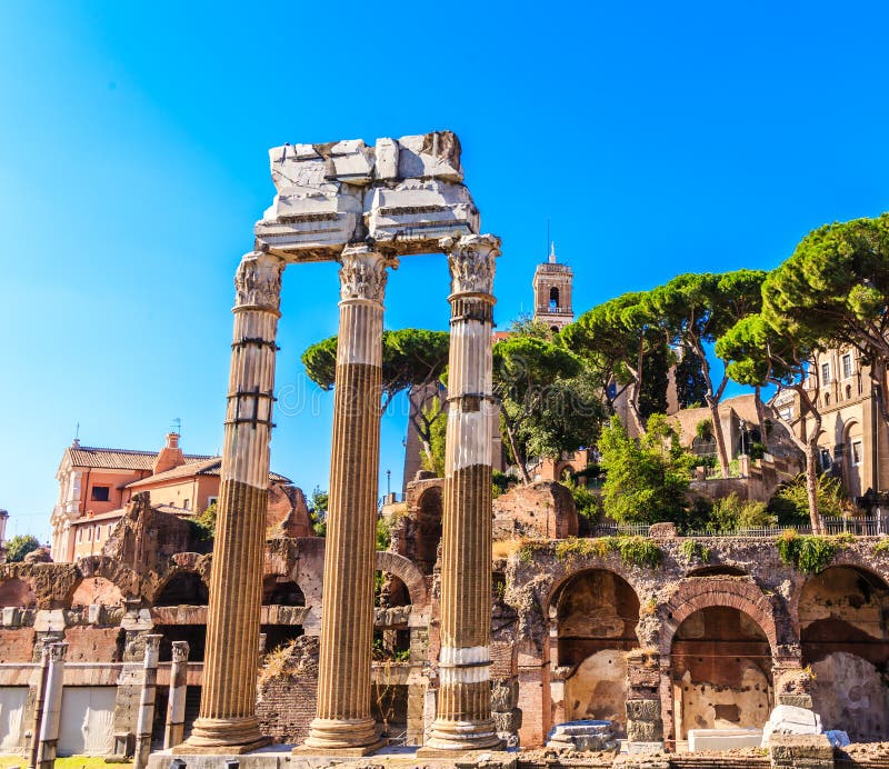 Columns and Broken Walls in Pompeii Stock Photo - Image of forum, roman ...