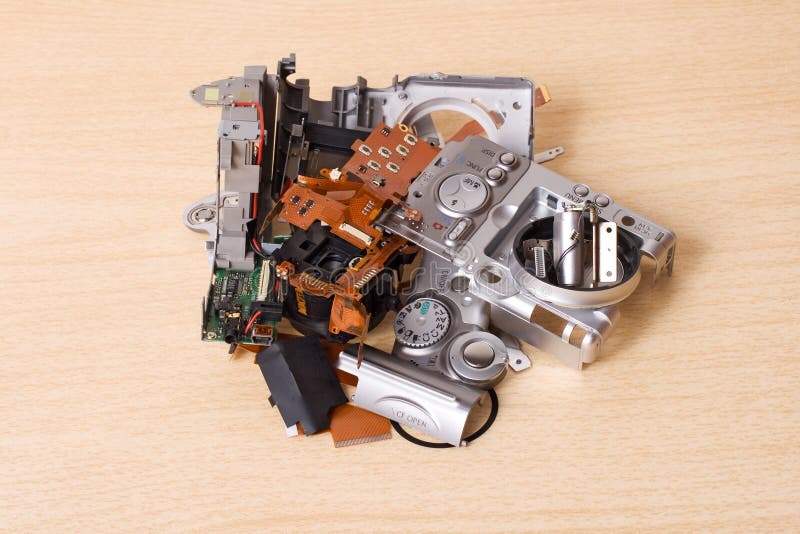 Broken Compact Digital Camera Spare Parts Stock Image - Image of ...