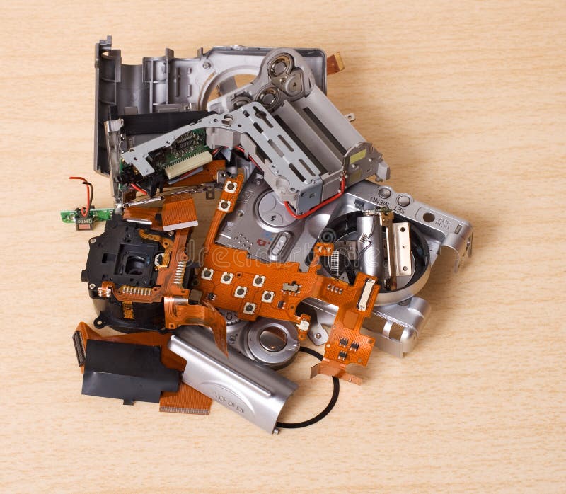 Broken Compact Digital Camera Spare Parts Stock Photo - Image of ...