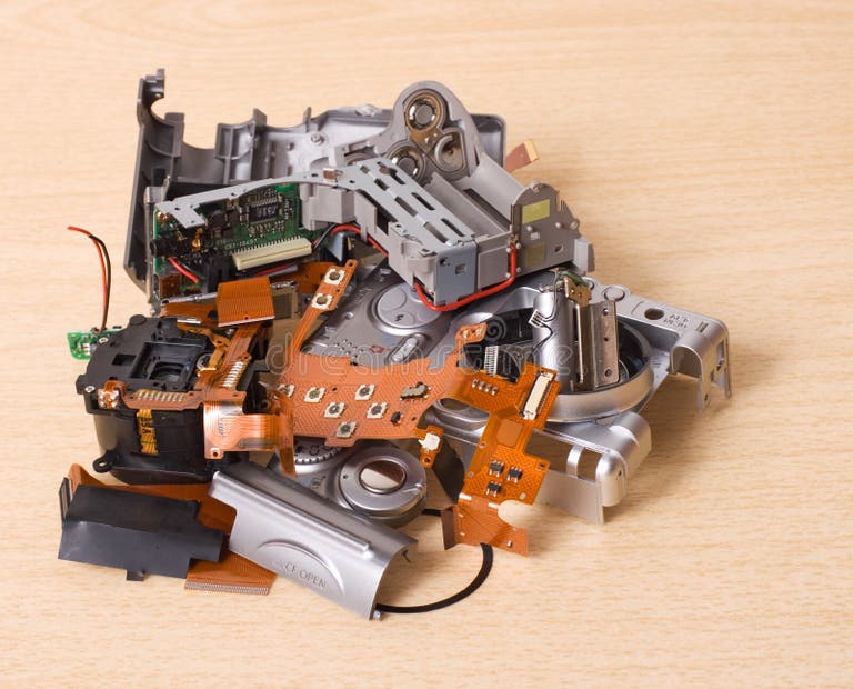 Broken Compact Digital Camera Spare Parts Stock Photo - Image of camera ...