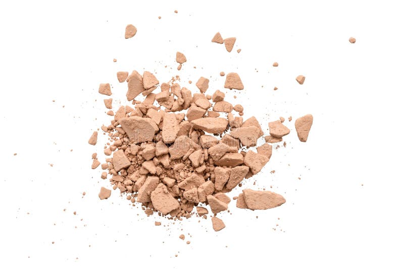 Broken Compact Powder Isolated on White Stock Image - Image of color ...