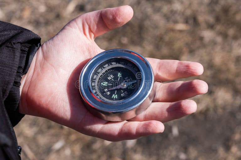 Broken Compass in Kids Hand. Concept of Losing and Finding Children ...