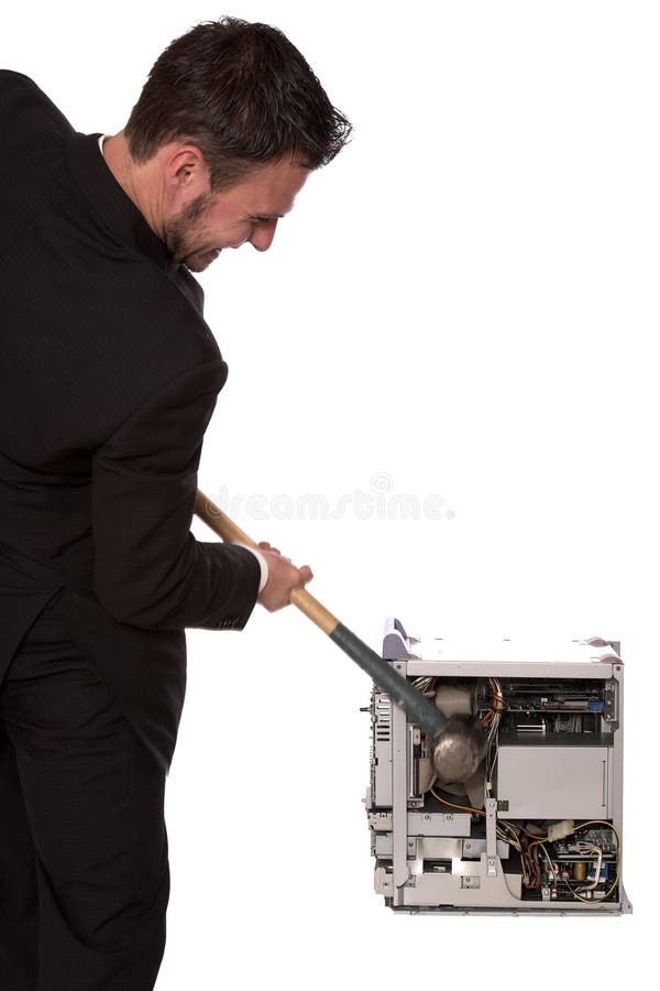 Broken computer stock photo. Image of ambition, work, leader - 1400228