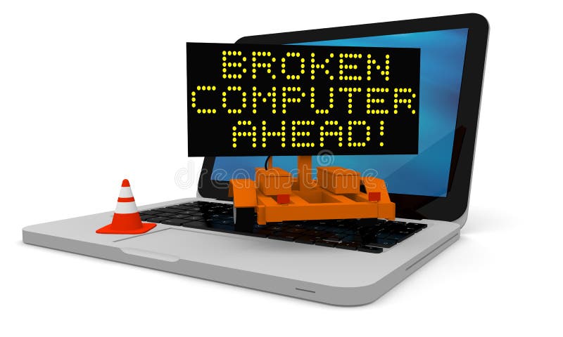 Broken computer stock illustration. Image of hardware - 22753720