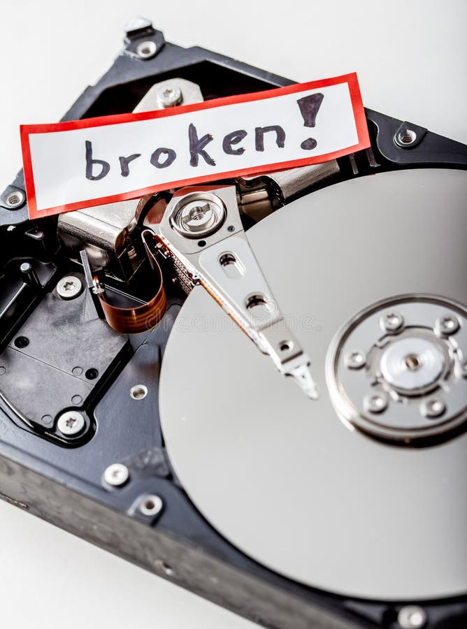 Broken computer hard disk stock photo. Image of data - 39917426