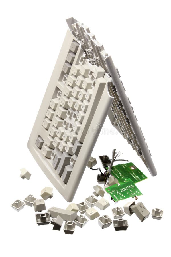 Broken keyboard stock illustration. Illustration of business - 11690536