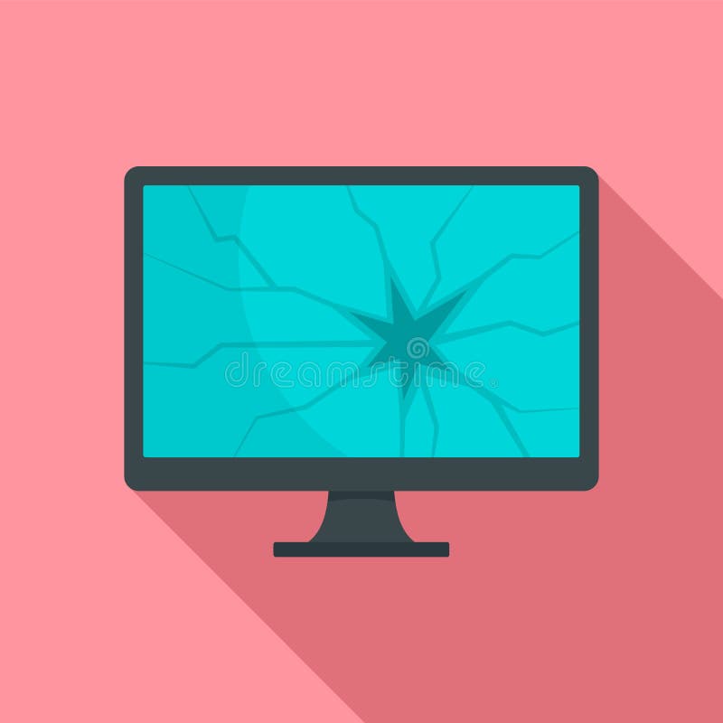 Broken Computer Monitor Icon, Simple Style Stock Vector - Illustration ...