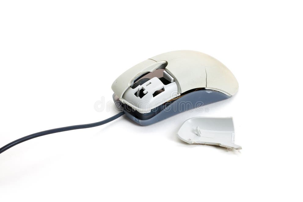 Broken computer mouse stock photo. Image of concept, isolated - 19028084