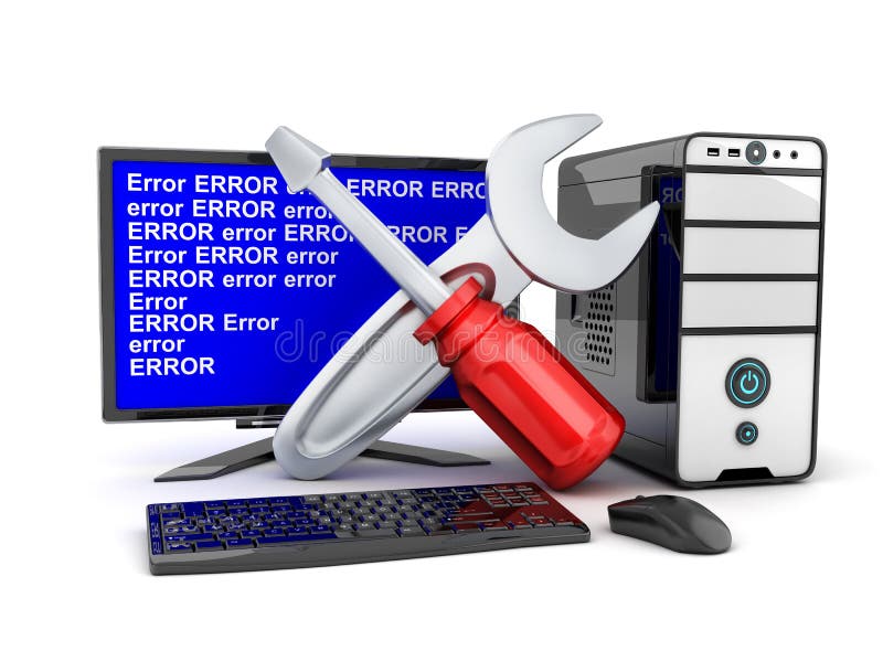 Computer Repair And Maintenance Stock Illustration - Illustration of ...