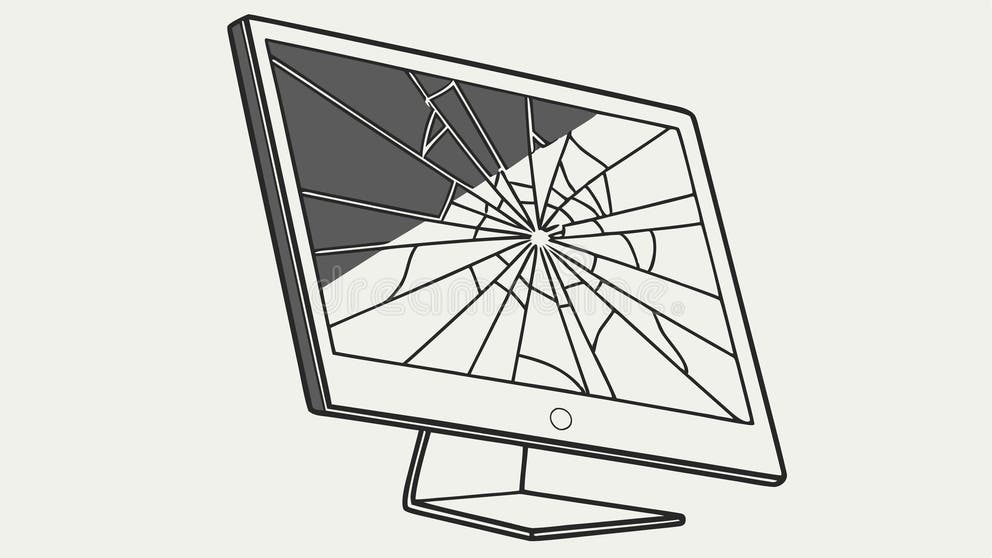 Broken Computer Screen, Symbolizing Data Loss, Tech Issues, and Errors ...