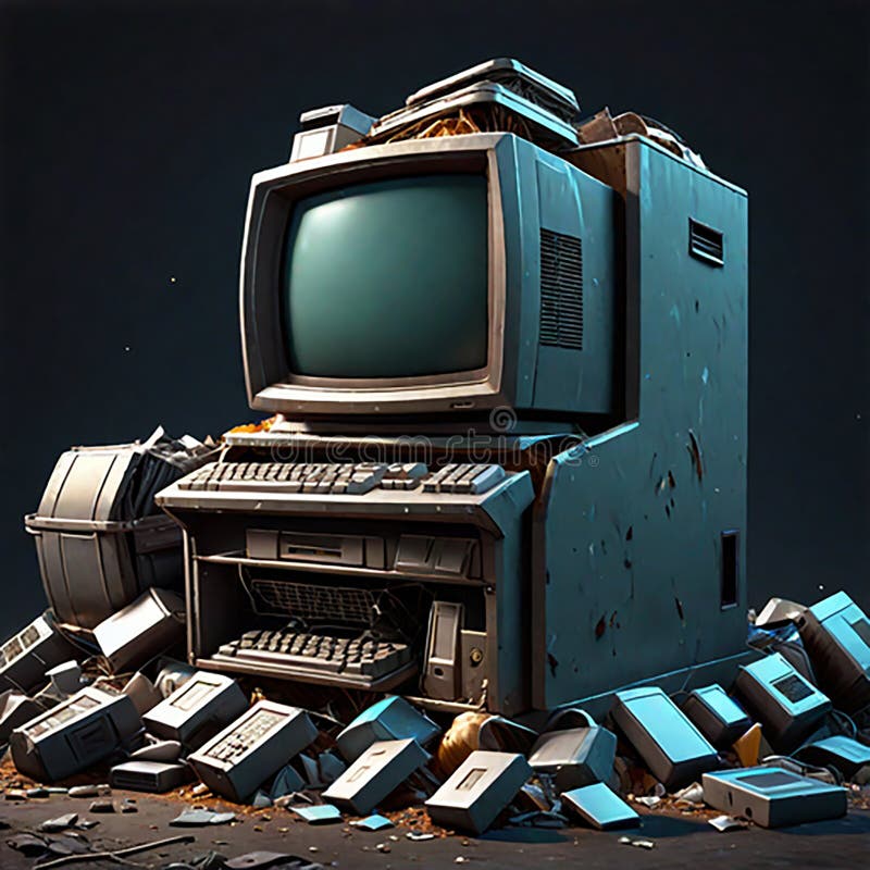 Broken Computer Server Cause Data Leak To Public Stock Illustration ...