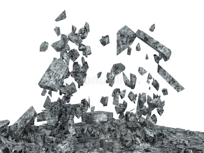 Broken Concrete Wall Into Small Pieces. Cracked Earth, Abstract ...