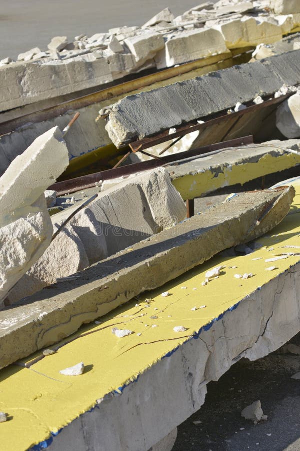 Broken concrete slabs stock image. Image of pile, broken - 359205603