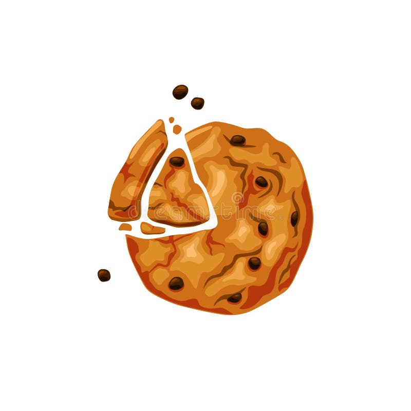 Broken Cookies with Chocolate. Cookies Crumbled. Vector Cartoon ...