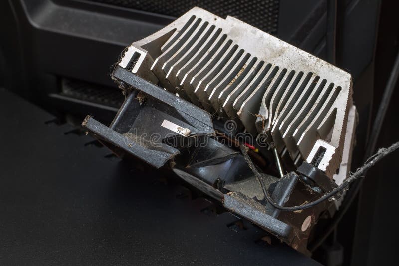 Broken Cooler of Computer Cooling System with Aluminum Radiator. Stock ...
