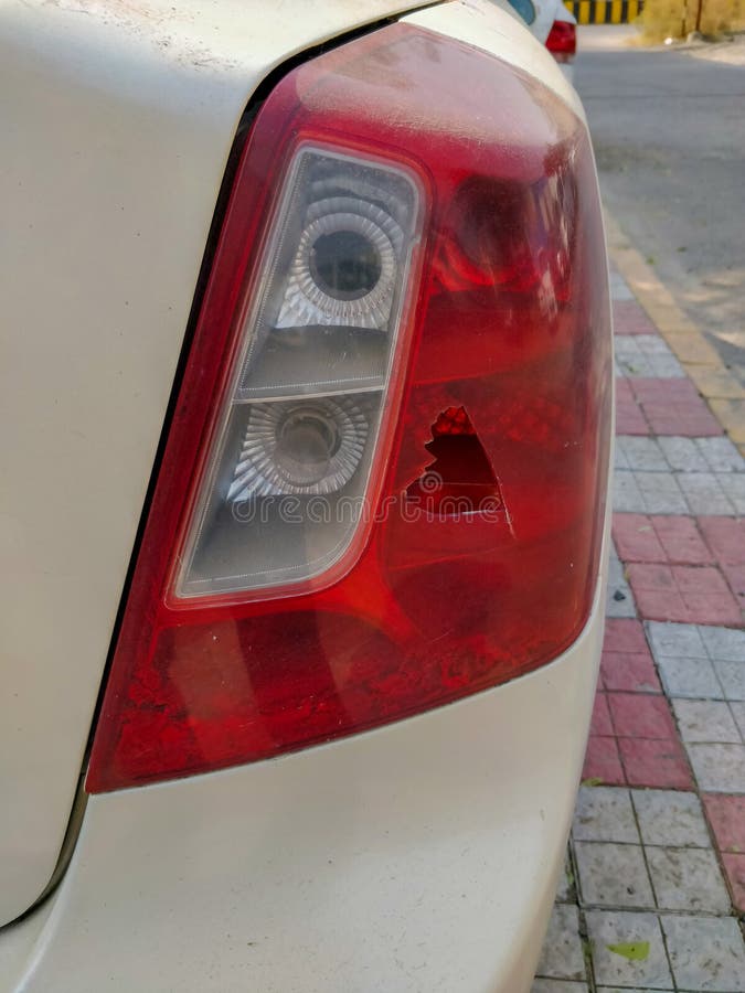 Broken Cover of a Car Rear Lamp Stock Image - Image of bonnet, front ...