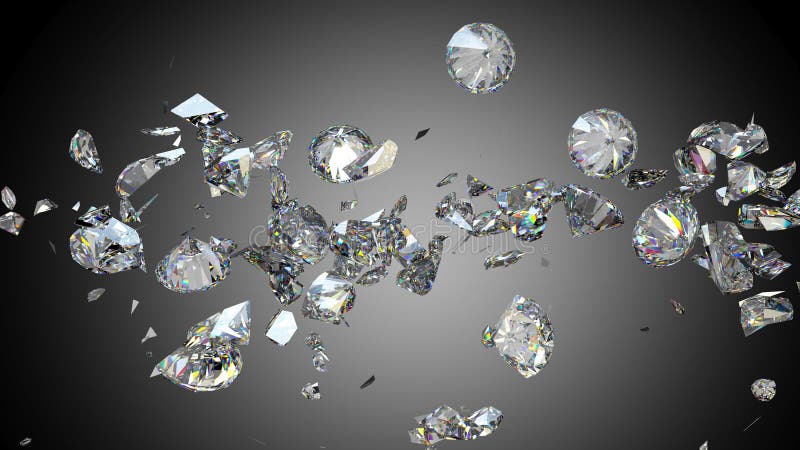 Broken and Cracked Diamonds or Gemstones Stock Illustration ...