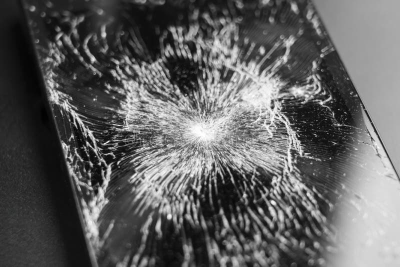 Broken Cracked Mobile Phone Touchscreen Stock Photo - Image of device ...