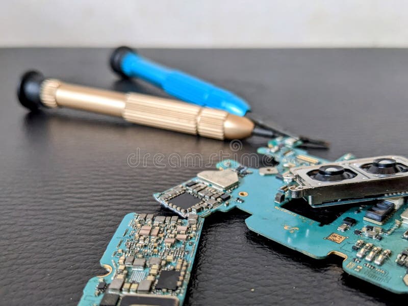 Broken and Cracked Phone Main Board Stock Image - Image of broken ...