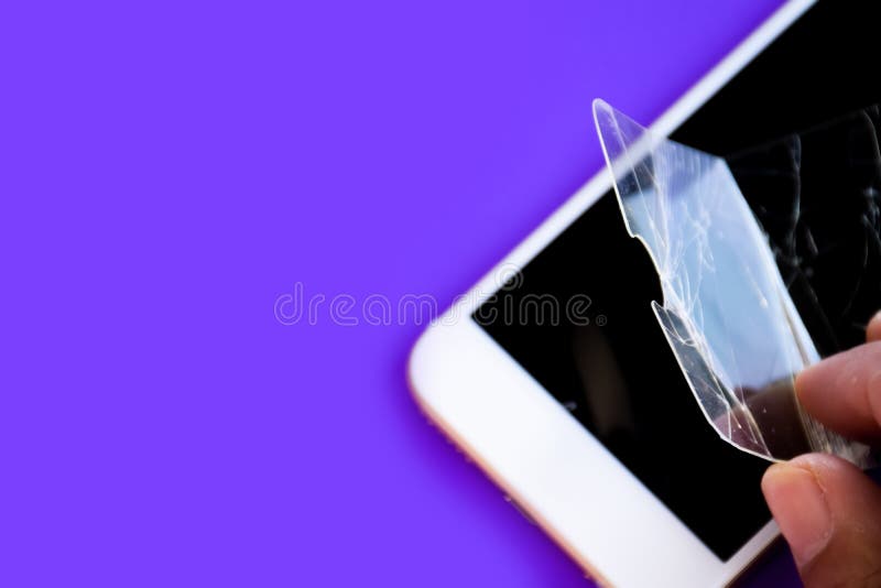 Broken and Cracked Screen Mobile Protector Stock Photo - Image of ...
