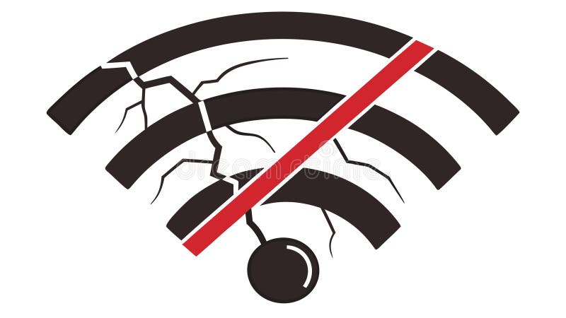 A Broken or Cracked Wifi Signal Icon Indicating a Lost Internet ...