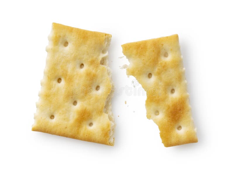 Broken Crackers Placed on a White Background Stock Photo - Image of ...