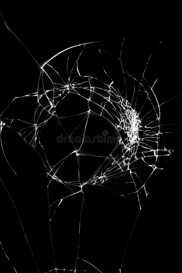 Broken Cracks Glass Fracture Effect Texture Isolated Abstract Black ...