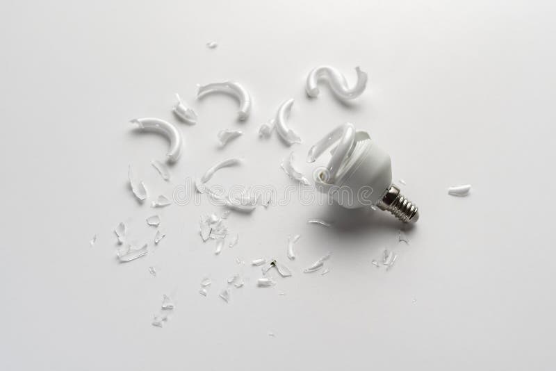 Broken Crashed Light Bulb Isolated, a Concept of Business Problem and ...