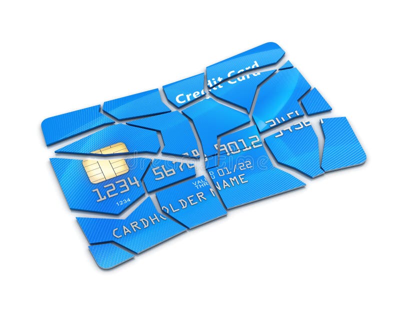 Broken Credit Card stock illustration. Illustration of concept - 89457217