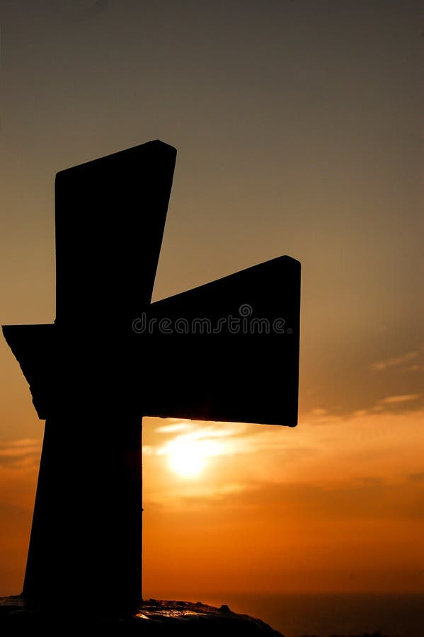 Broken Cross stock photo. Image of silhouette, decline - 54286452