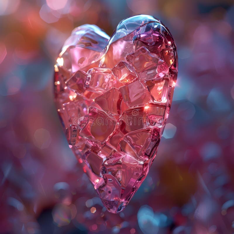 Of a Broken Crystal Heart for Background Stock Illustration ...