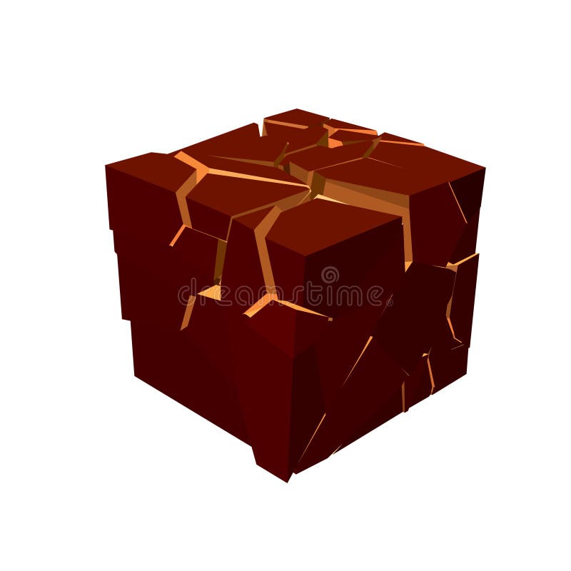 Broken cube stock illustration. Illustration of crash - 36001898