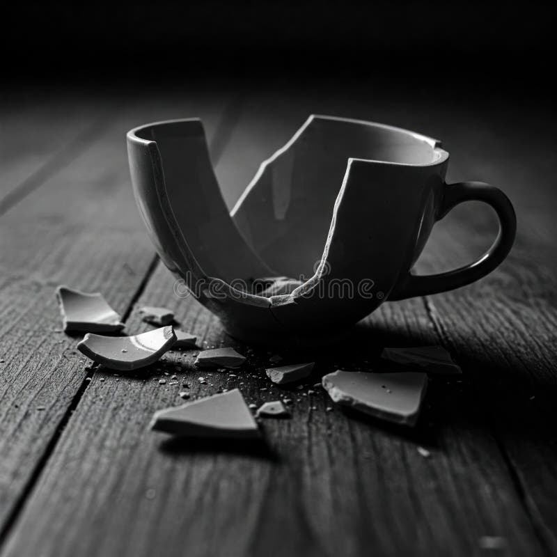 A Broken Cup on the Floor, a Symbol of the Loss and Fragility of Life ...