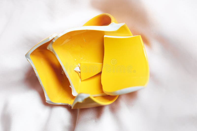 Broken Cup To Pieces. Smash Ceramic Dishes. Stock Photo - Image of ...
