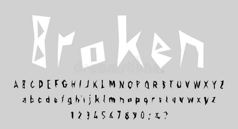 Broken cut font stock vector. Illustration of shift - 339384880