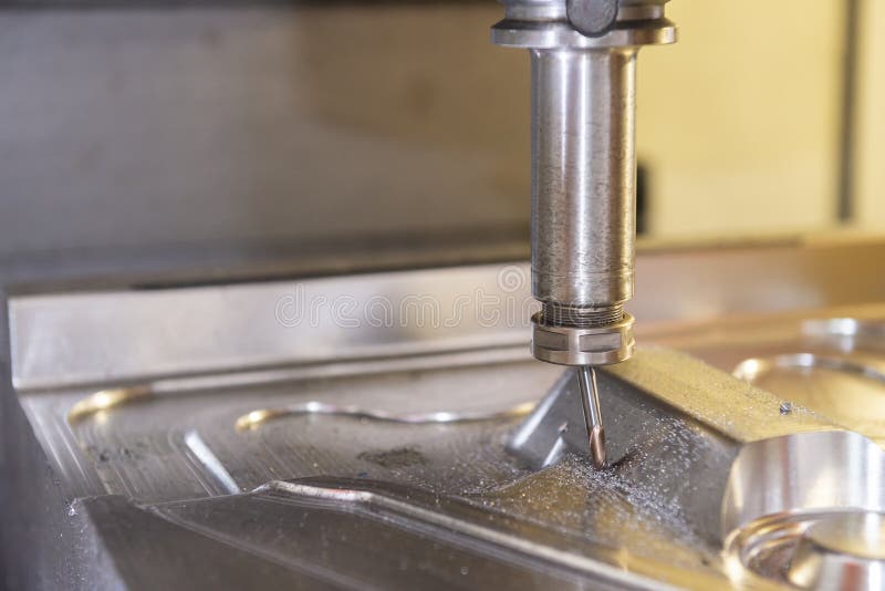 The Broken Cutting Tool on CNC Milling Machine Stock Photo - Image of ...