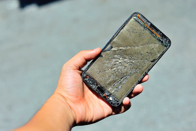 Broken Damage Mobile in Sun Light Stock Photo - Image of damaged, phone ...