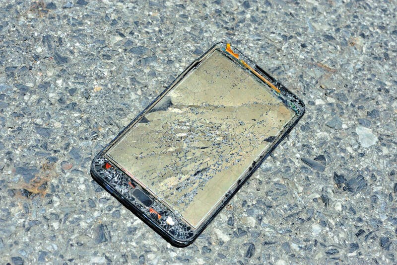 Broken Damage Mobile in Sun Light Stock Photo - Image of cracked ...