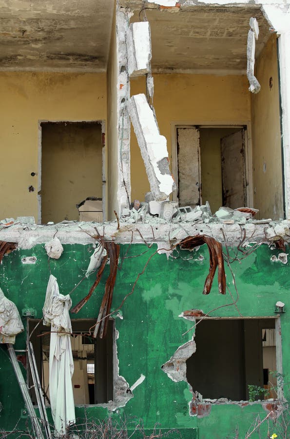 Broken damaged house stock photo. Image of damaged, construction ...