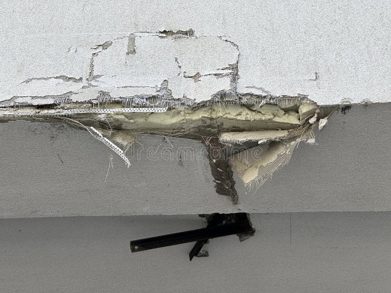 Broken Damaged Wall of a Building Stock Photo - Image of angle ...