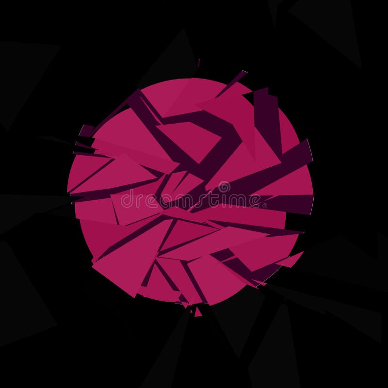 Broken and deformed sphere stock illustration. Illustration of macro ...