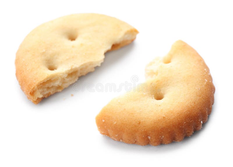 Broken Delicious Crispy Cracker Isolated on White Stock Photo - Image ...