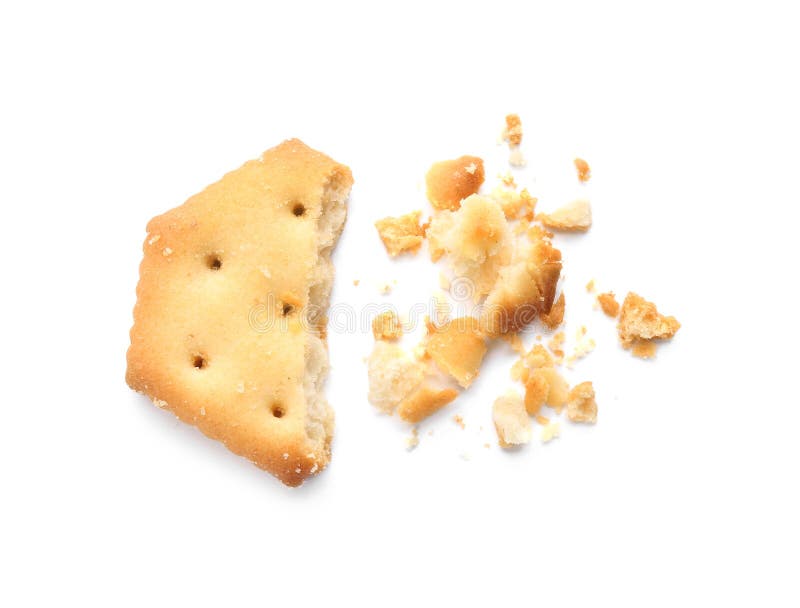 Broken Delicious Crispy Cracker Isolated on White Stock Image - Image ...