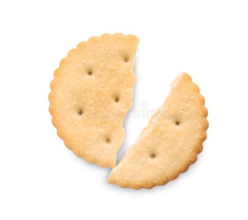 Broken Delicious Crispy Cracker Isolated on White Stock Image - Image ...
